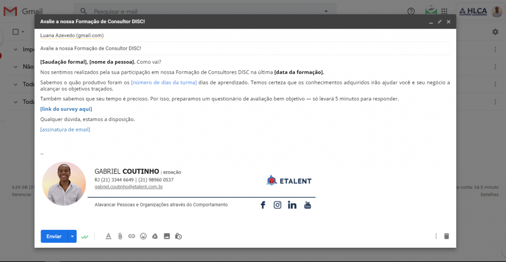 Modelo de Email - ETALENT